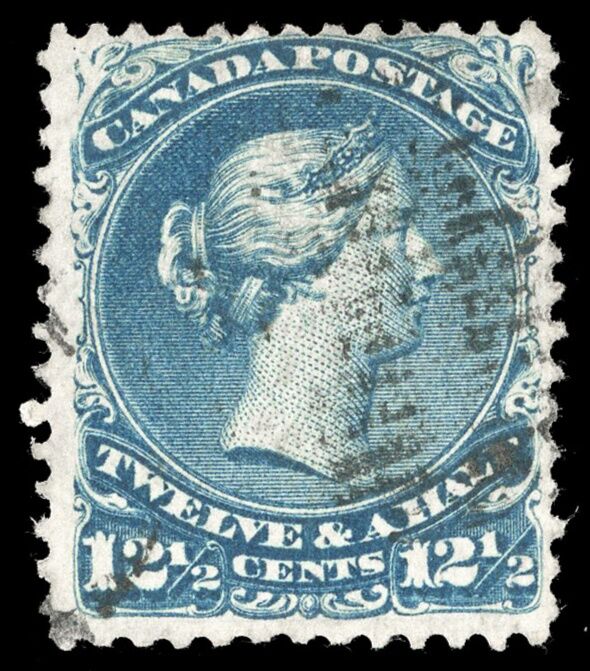 Buy Canada #28v - Queen Victoria (1868) 12½¢ - Bothwell paper | Vista ...