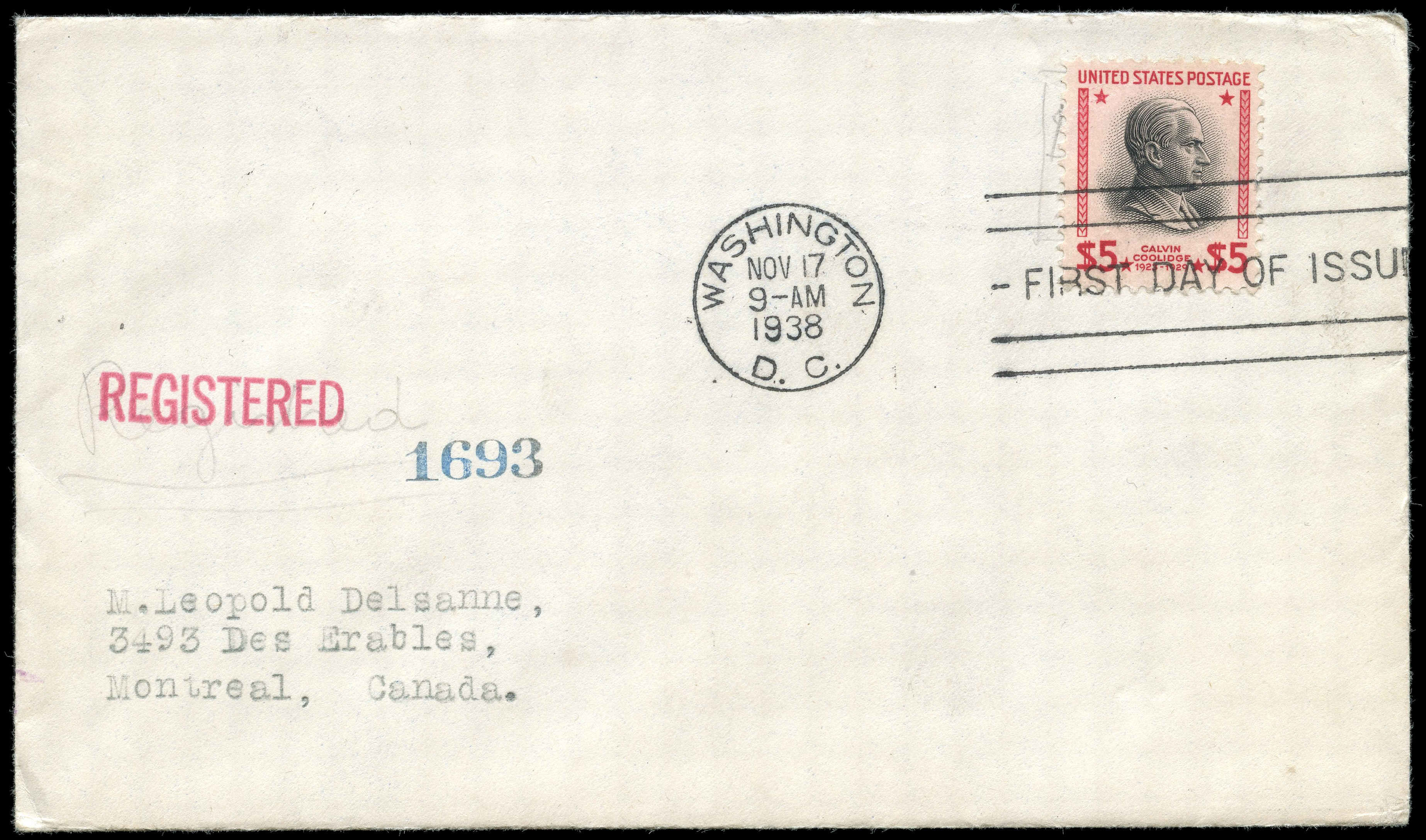 Buy US #834 - Calvin Coolidge (1938) $5.0 | Vista Stamps