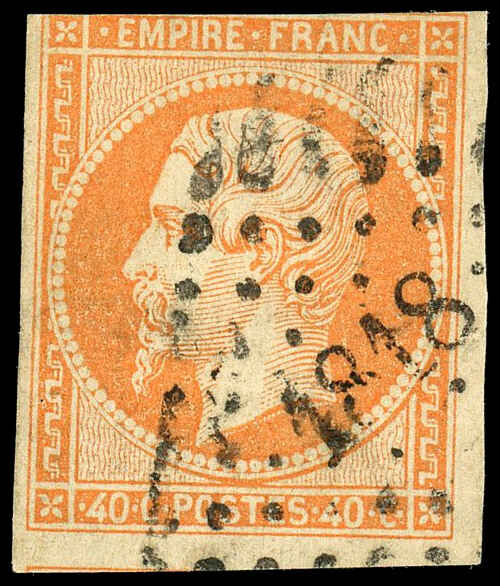 Buy France #18 - Emperor Napoleon III (1854) 40¢ | Vista Stamps